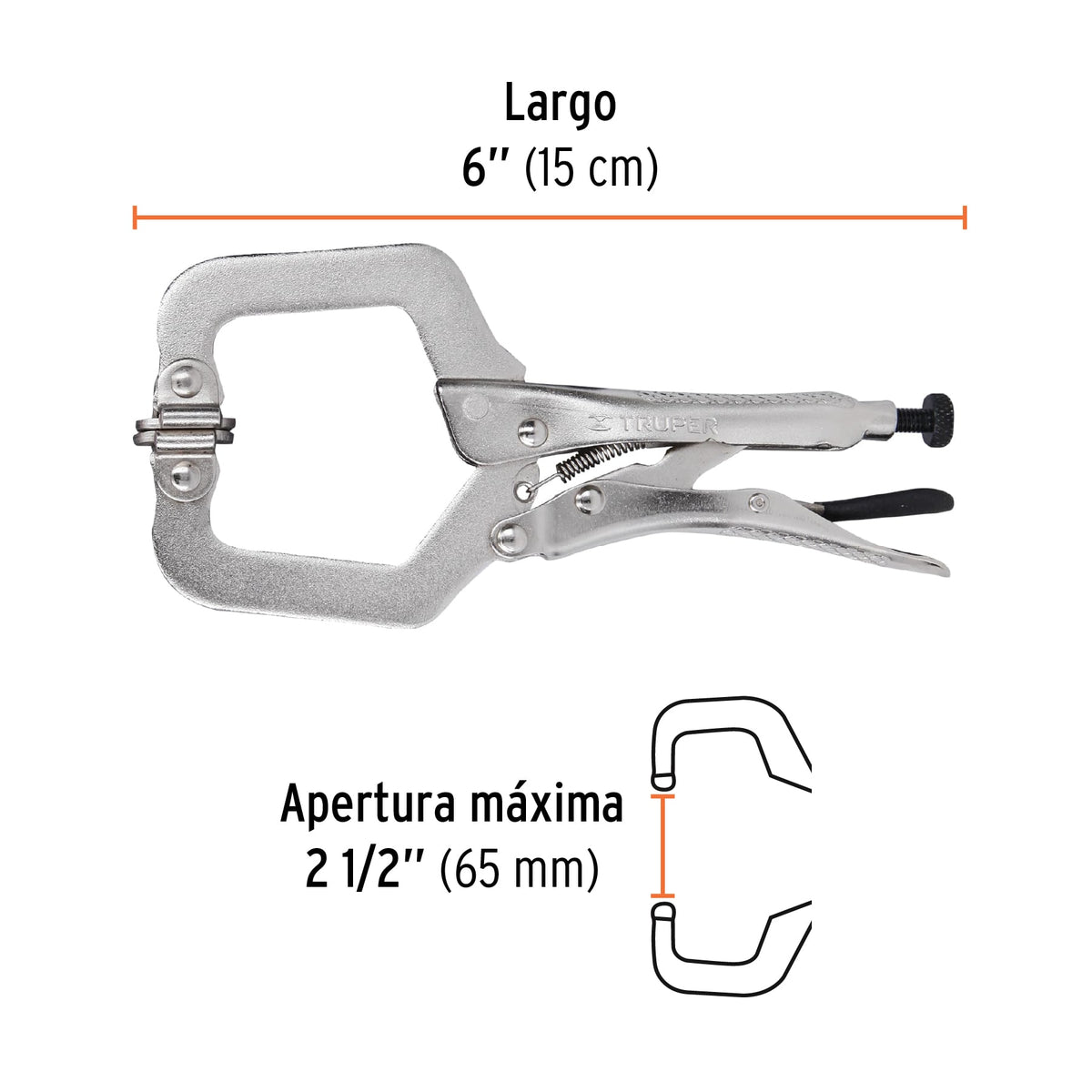 PINZA DE PRESIÒN 6'' TIPO ''C'' CON MORDAZA AUTOAJUSTABLE 17413 P ...