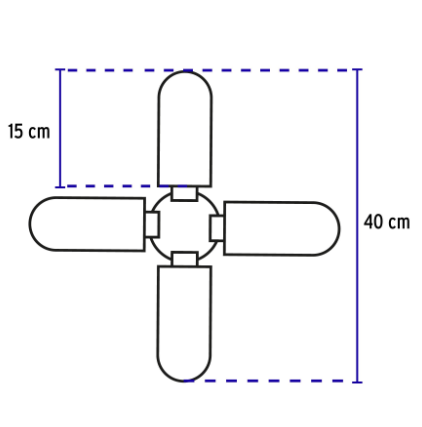 LÀMPARA LED 32W TIPO VENTILADOR, 4 ASPAS AJUSTABLES, VOLTECK 26124 N ...
