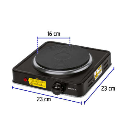 PARRILLA ELÈCTRICA QUEMADOR TIPO DISCO, NEGRA, VOLTECK 47554 N – ledfuzzion